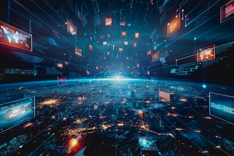 Futuristic Business Technology Information in Abstract Style Stock ...