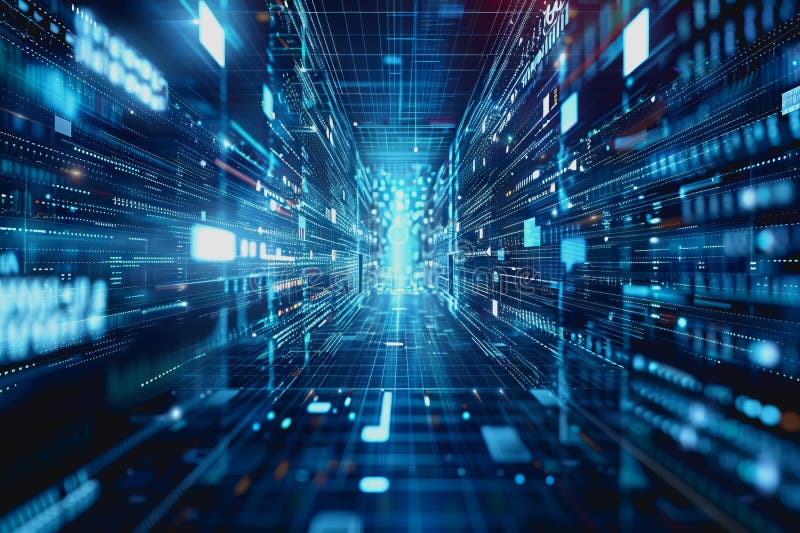 Futuristic Business Technology Information in Abstract Style Stock ...