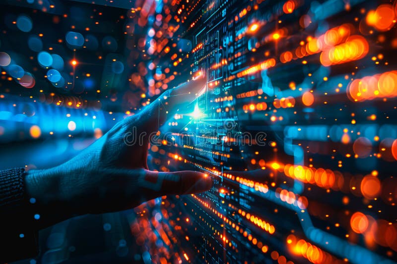 Futuristic Business Technology Information in Abstract Style Stock ...