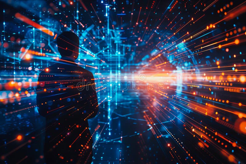 Futuristic Business Technology Information in Abstract Style Stock ...