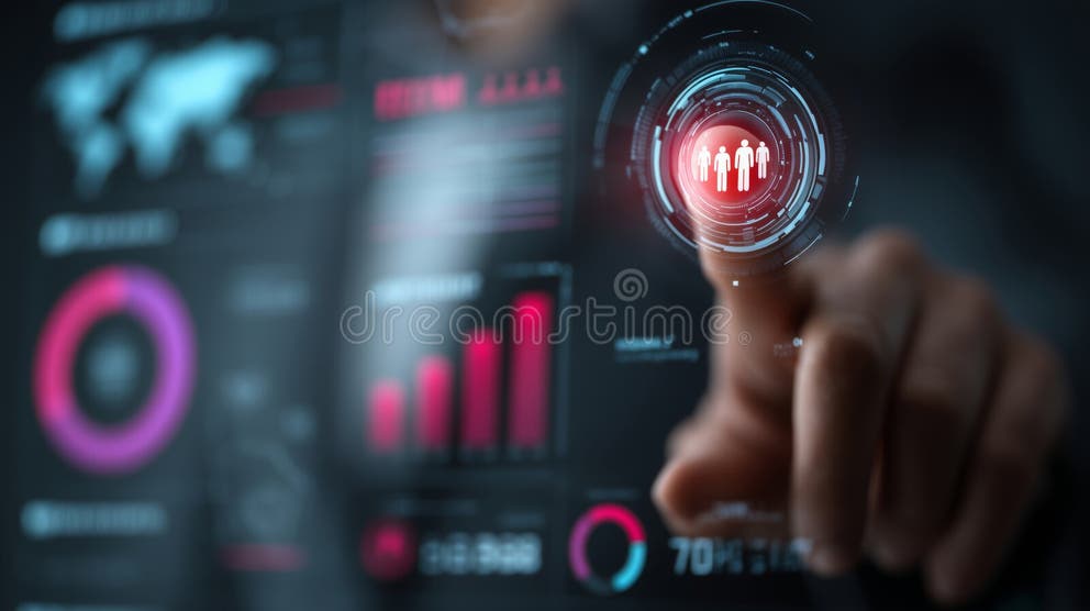 Futuristic Business Technology Interface Engaging with Data Analytics ...