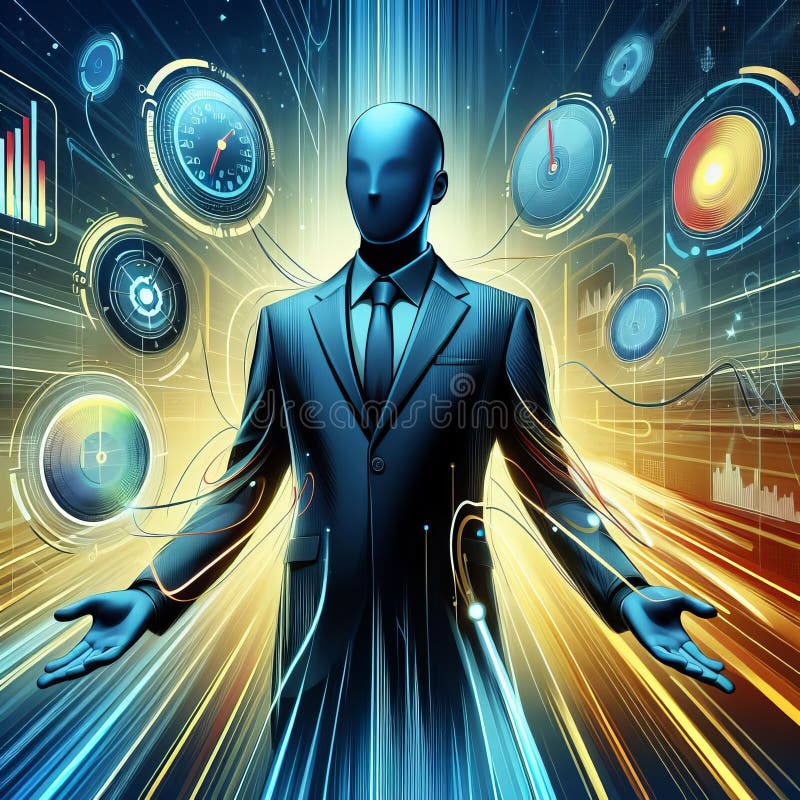 Futuristic Businessman with Digital Interface Stock Image - Image of ...