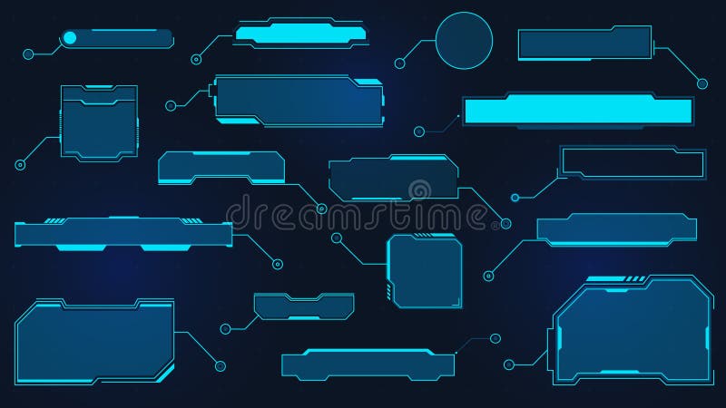 Futuristic Callout Titles. Virtual Sci Fi Textbox for HUD. Tech ...