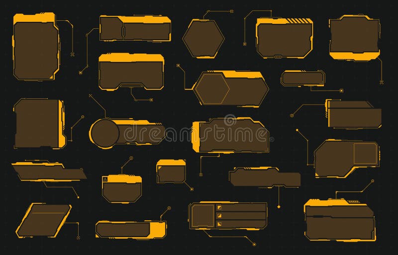 Futuristic Callouts Frames. Hud Textbox Cyberpunk Sports Game Digital ...