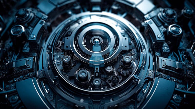 Futuristic Camera Lens. Artificial Inteligence Robot and Technology ...