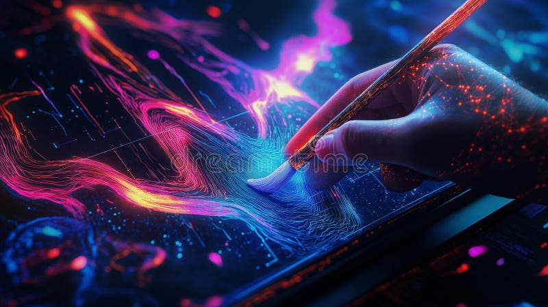 Futuristic Canvas. AI-powered Tools Shaping Modern Masterpieces. Stock ...