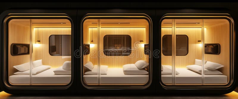 In this Futuristic Capsule Hotel, Rows of Illuminated Sleeping Pods Can ...