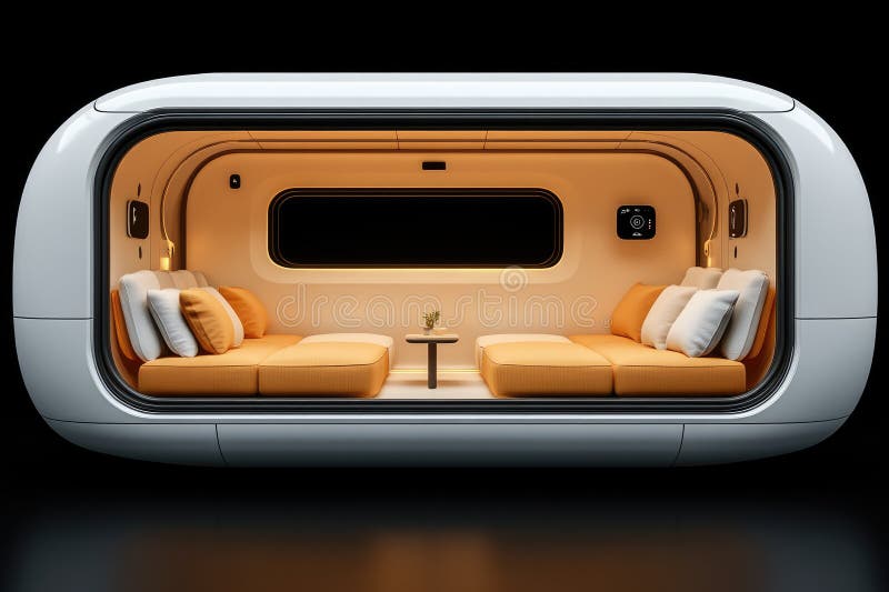 Futuristic Capsule Hotel Room Interior Design: Modern Comfort and ...