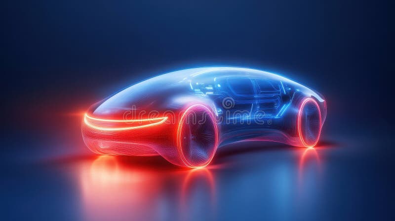 Futuristic Car with Adaptive Cruise Control Technology Stock ...