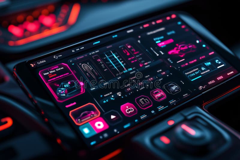 Futuristic Car App Interface Showcases Advanced Technology and Design ...