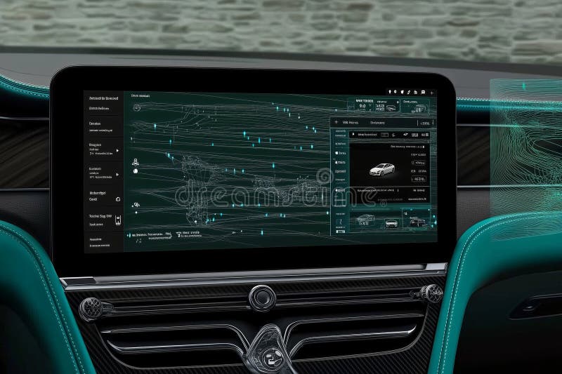 Futuristic Car Dashboard with Advanced Digital Display and User ...