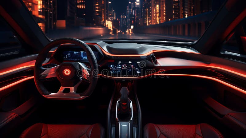Futuristic Car Dashboard - Generative AI Stock Image - Image of digital ...