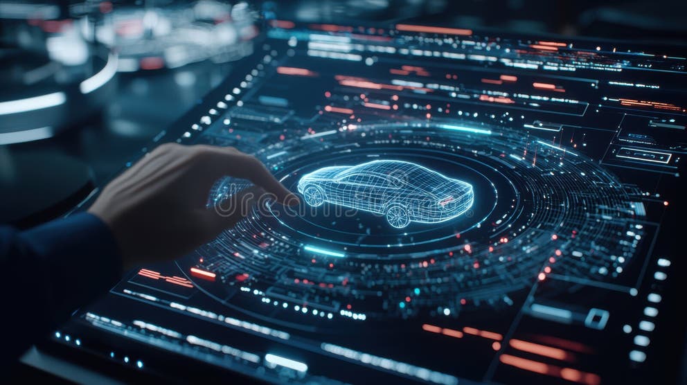 Futuristic Car Design, Digital Interface Stock Illustration ...