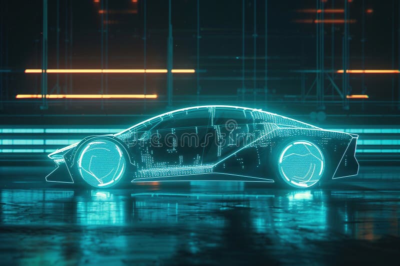 Futuristic Car Design. Modern Artificial Technology Concept of Vehicle ...