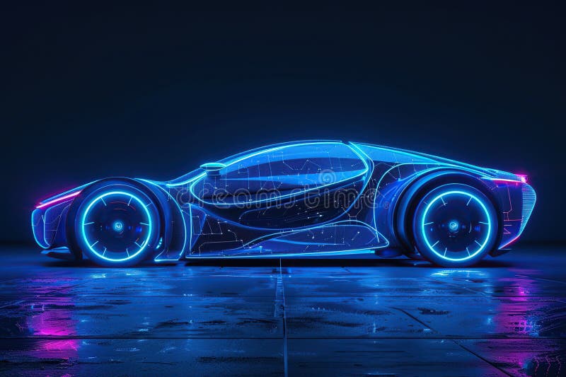 Futuristic Car Design. Modern Artificial Technology Concept of Vehicle ...