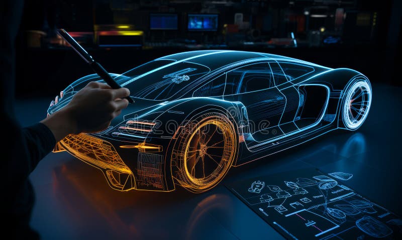 Futuristic Car Design Process - 3D Holographic Model Sketching in ...