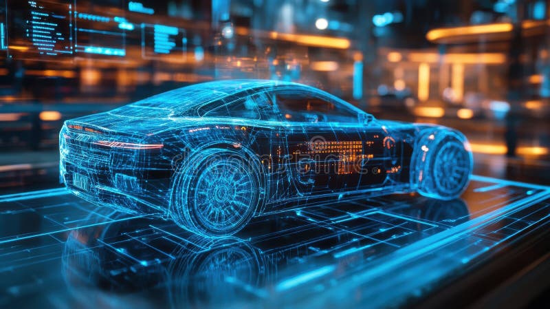 Futuristic Car Displayed Computer Screen Stock Photos - Free & Royalty ...