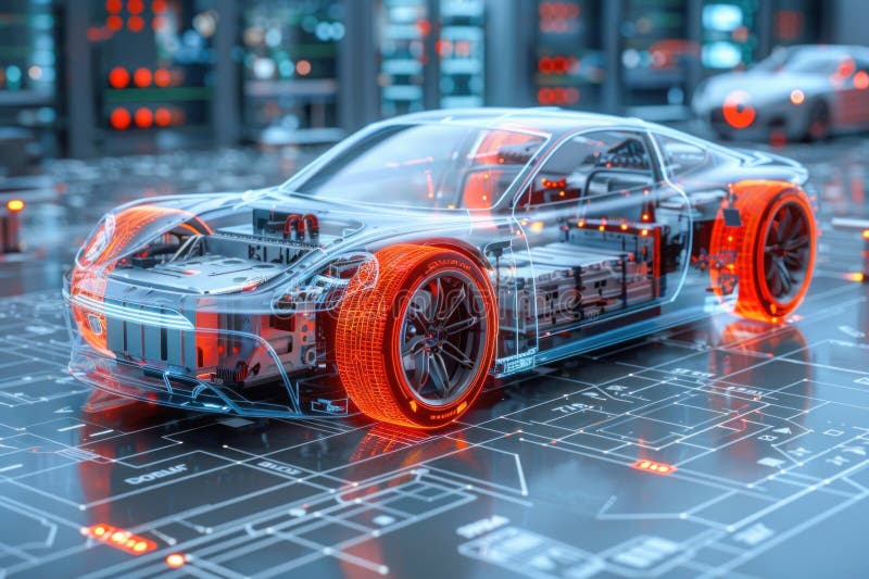A Futuristic Car is Displayed on a Computer Screen, Highlighting ...