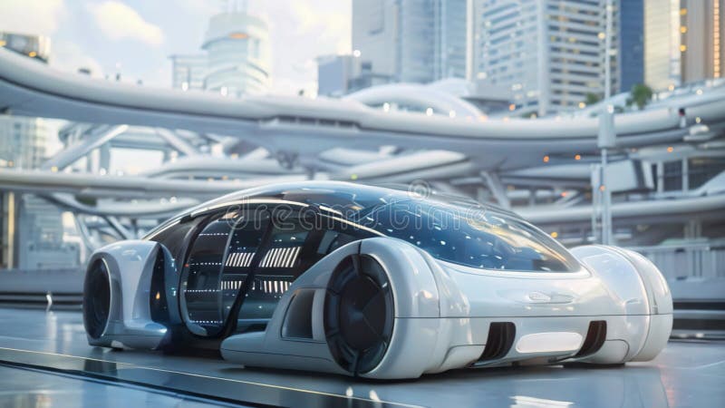 A Futuristic Car Equipped with Advanced Technology Sits Stationary on ...