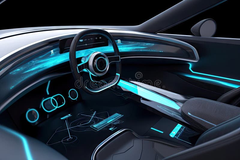 Futuristic Car with Interactive Dashboard, Showcasing the Latest ...