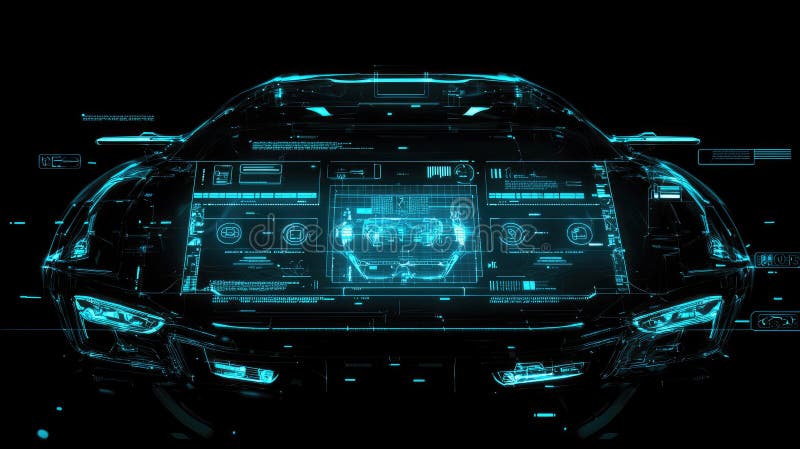 Futuristic Car Interface HUD, Technology Display with Data, Cyberpunk ...