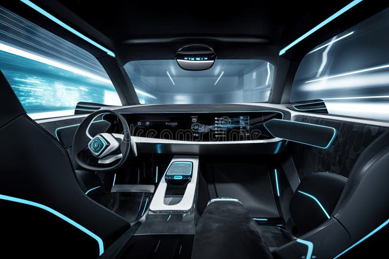 Futuristic Car Interior with Advanced Control System and Virtual ...