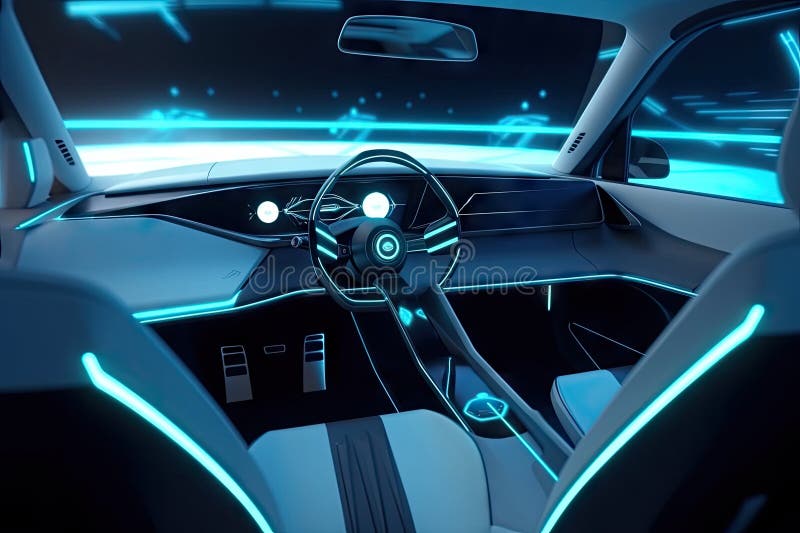 Futuristic Car Interior with Advanced Control System and Virtual ...