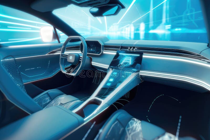 Futuristic Car Interior with Advanced Control System and Virtual ...
