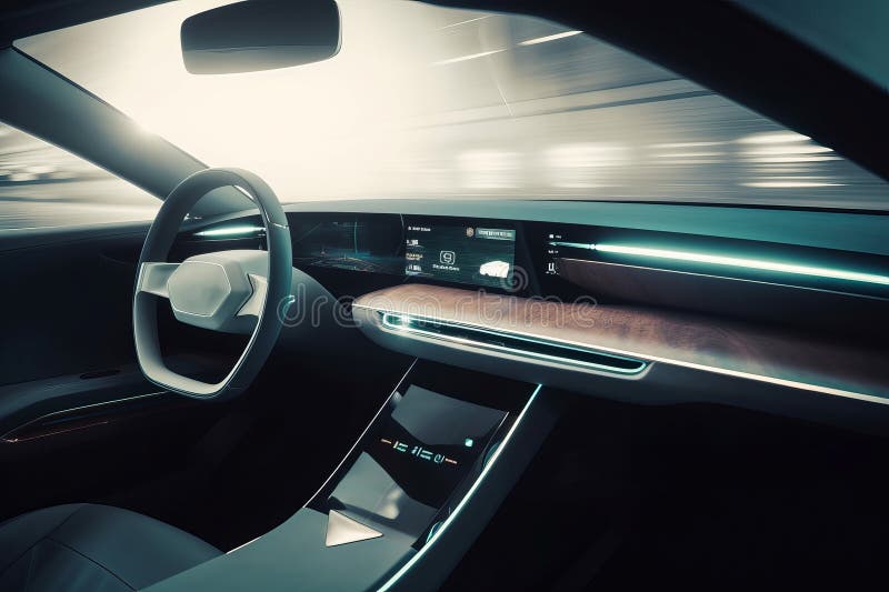 Futuristic Car Interior Digital. Generate Ai Stock Illustration ...