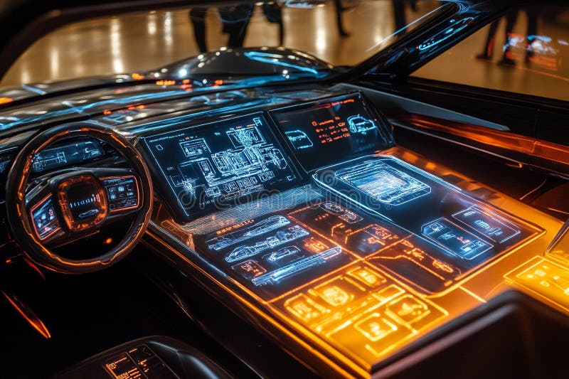 Futuristic Car Interior Display with Vibrant Translucent Technology at ...