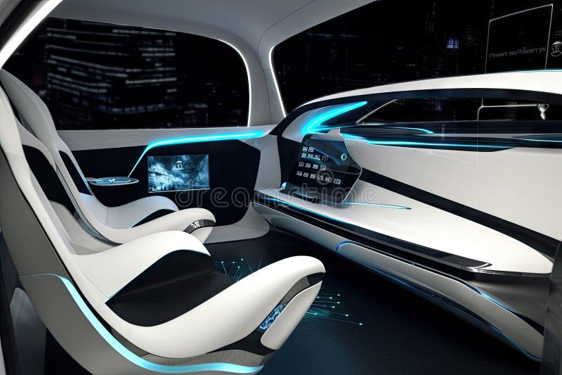 Futuristic Car Interior Featuring Sleek Designs and Advanced Technology ...