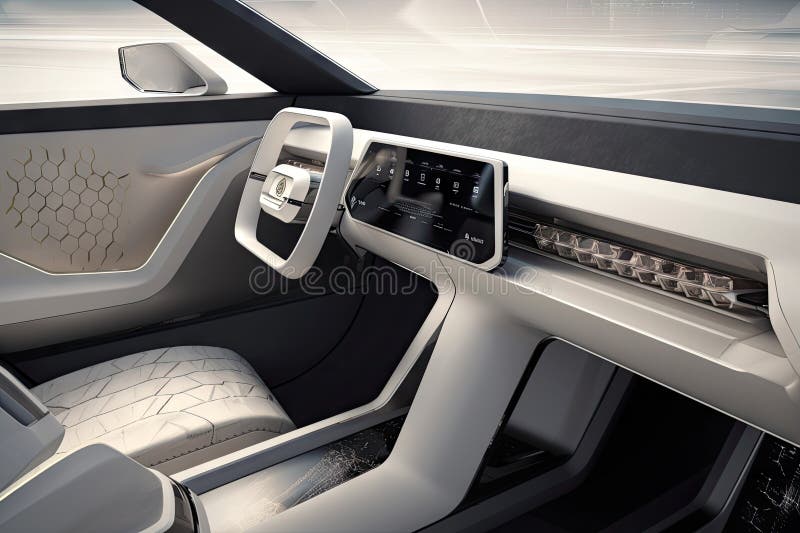 Futuristic Car Interior with Sleek Lines and Minimalist Design Elements ...