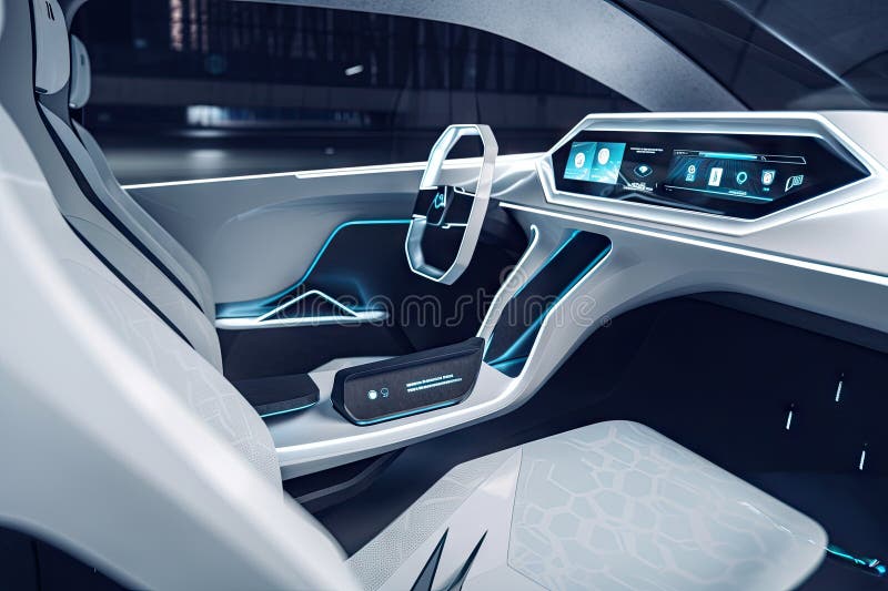 Futuristic Car Interior with Sleek Lines and Minimalist Design Elements ...