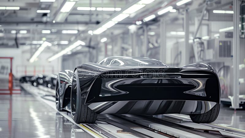 Futuristic Car Made in Factory with Advanced Technology and Innovative ...