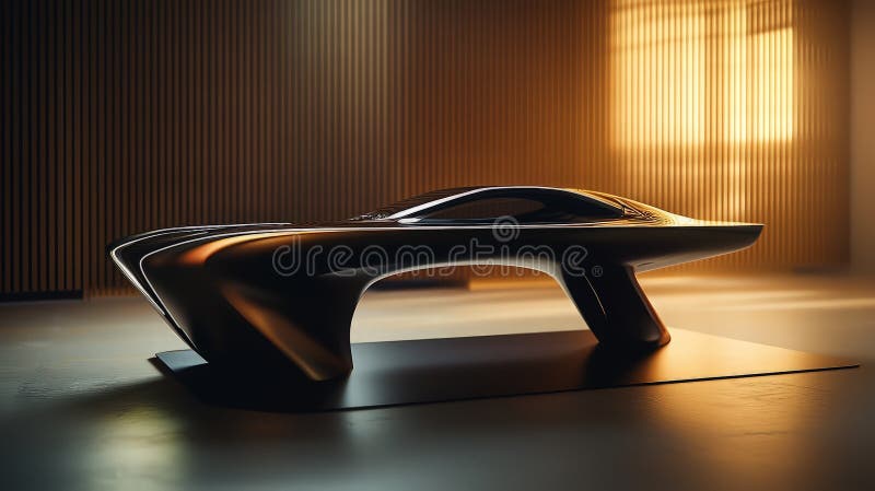 Futuristic Car Model Display in Modern Interior Stock Image - Image of ...