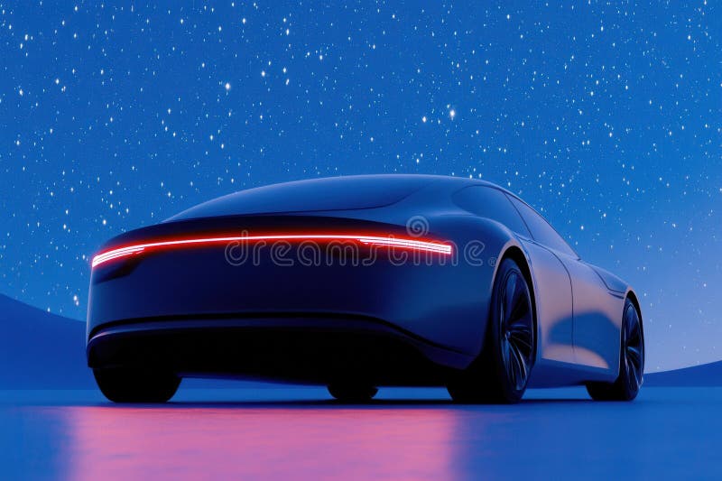 Futuristic Car Parked in a Stylized Studio Setting with a Stardust-gray ...