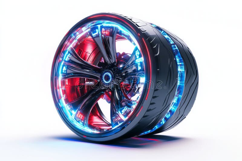 Futuristic Car Wheel Concept Stock Illustration - Illustration of ...
