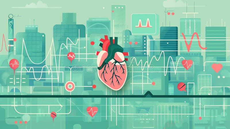 Futuristic Cardiogram Interface Showing Digital Heartbeat and Medical ...