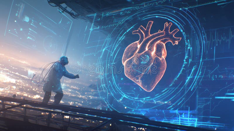 Futuristic Cardiologist Analyzing Digital Heart in a Virtual ...