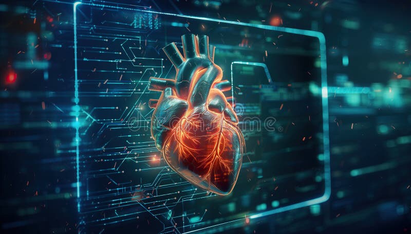 Futuristic Cardiology and Heart Health Technology Concept. Generative ...