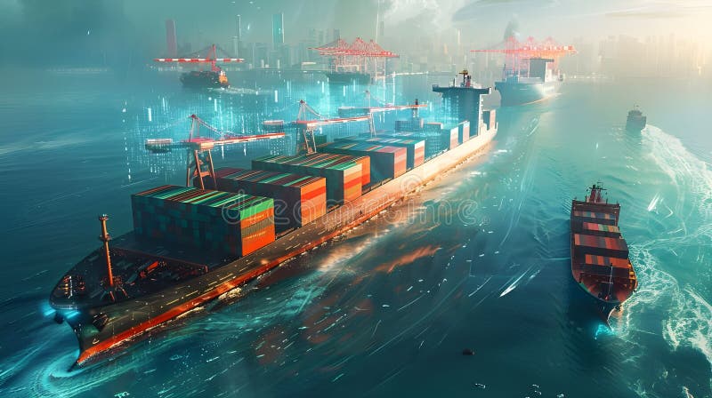 Futuristic Cargo Container Ships Utilize Technology for Global ...