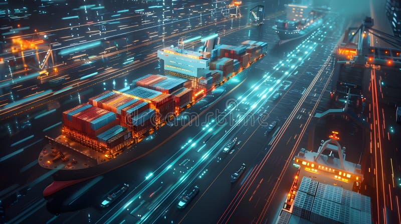 Futuristic Cargo Container Ships Utilize Technology for Global ...
