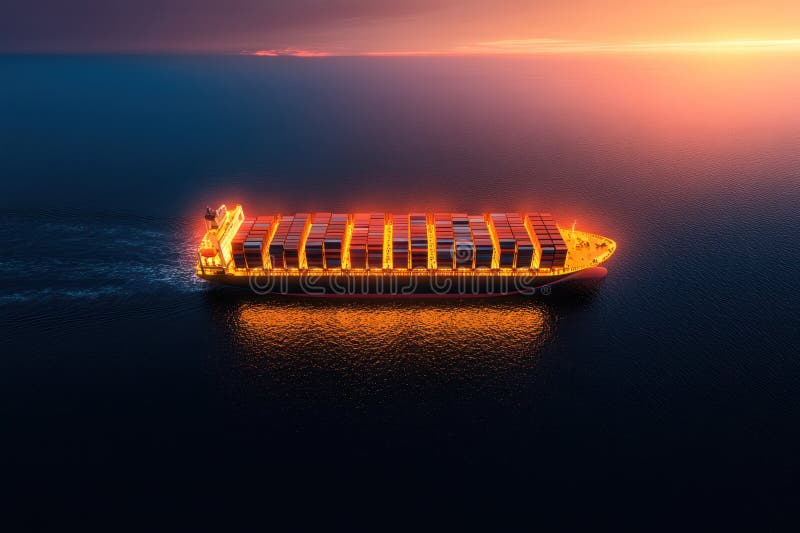 Futuristic Cargo Container Ships Utilizing Global Logistics Technology ...