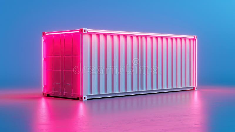 Futuristic Cargo Containers Featuring Holographic Designs, Perfect for ...