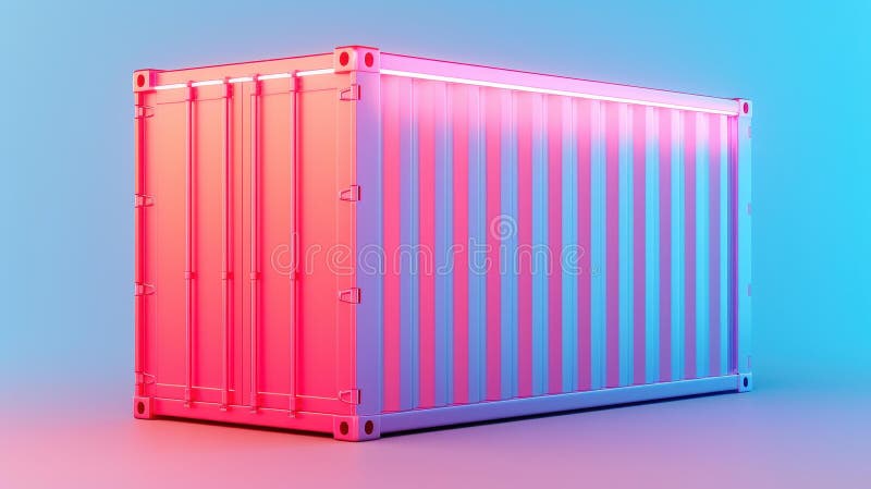 Futuristic Cargo Containers Featuring Holographic Designs, Perfect for ...