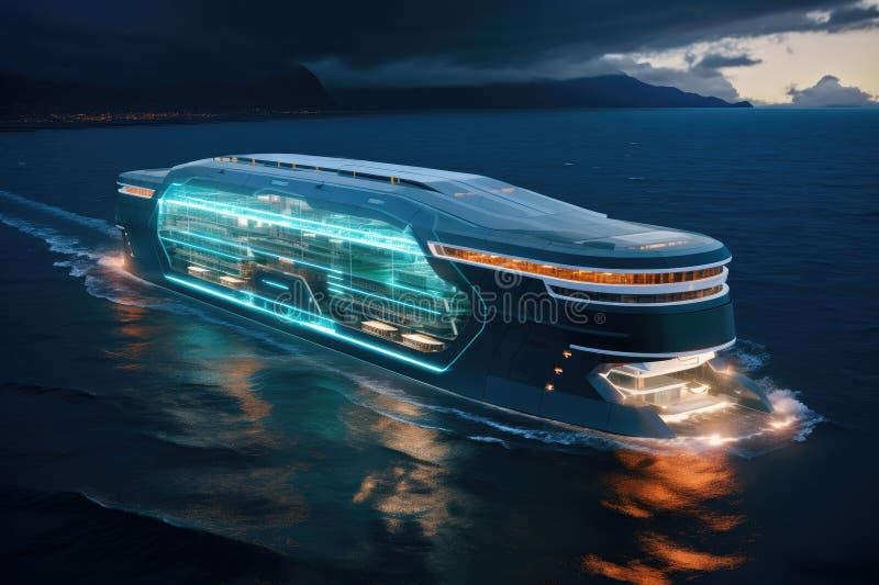 Futuristic Cargo Ship of the Future. Stock Image - Image of concept ...