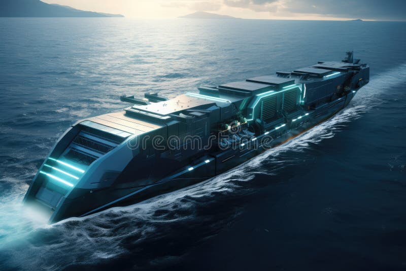 Futuristic Cargo Ship of the Future. Stock Image - Image of cuttingedge ...