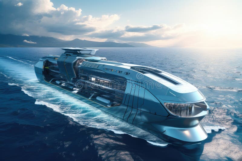 Futuristic Cargo Ship of the Future. Stock Image - Image of size, cargo ...