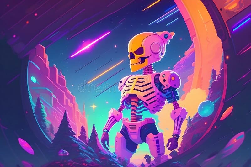 Futuristic Cartoon Skeleton Stock Illustrations – 261 Futuristic ...