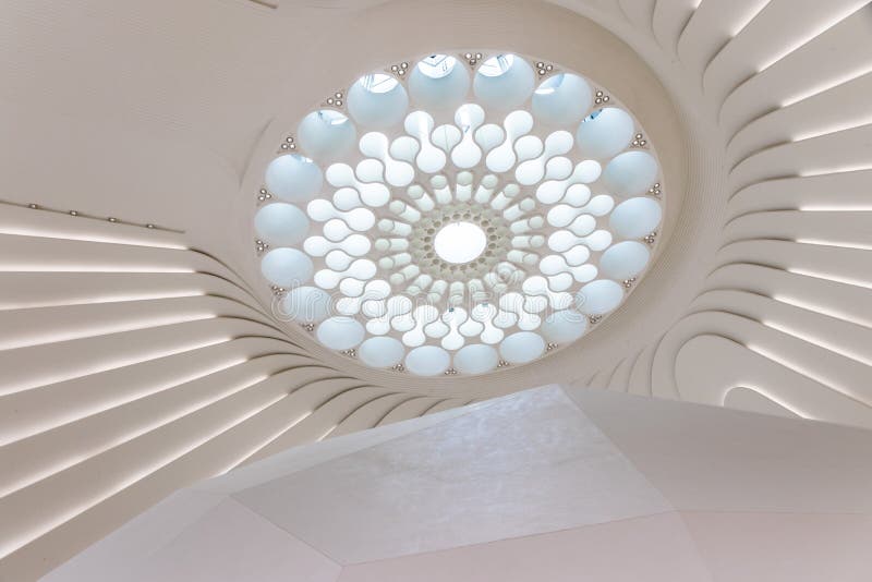Futuristic Ceiling Inside of a Hall. Interior Design Stock Photo ...